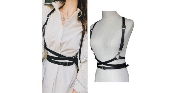 2018 Leather harness belt sexy women Slim tight street strap body ...
